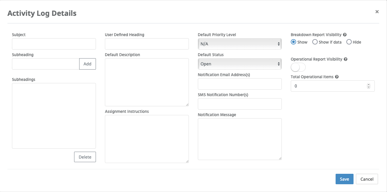 Activity Log Support – Verifi Eidos